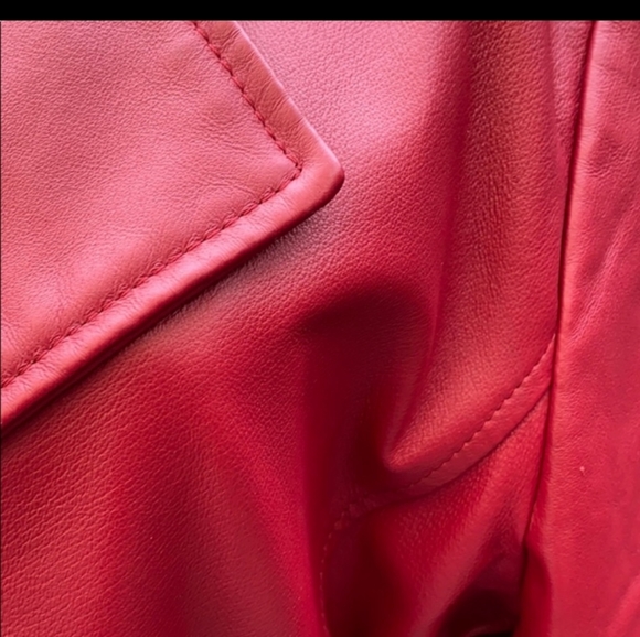 Marc Mattis | Jackets & Coats | Marc Mattis Auth Red Vtg Long Leather ...